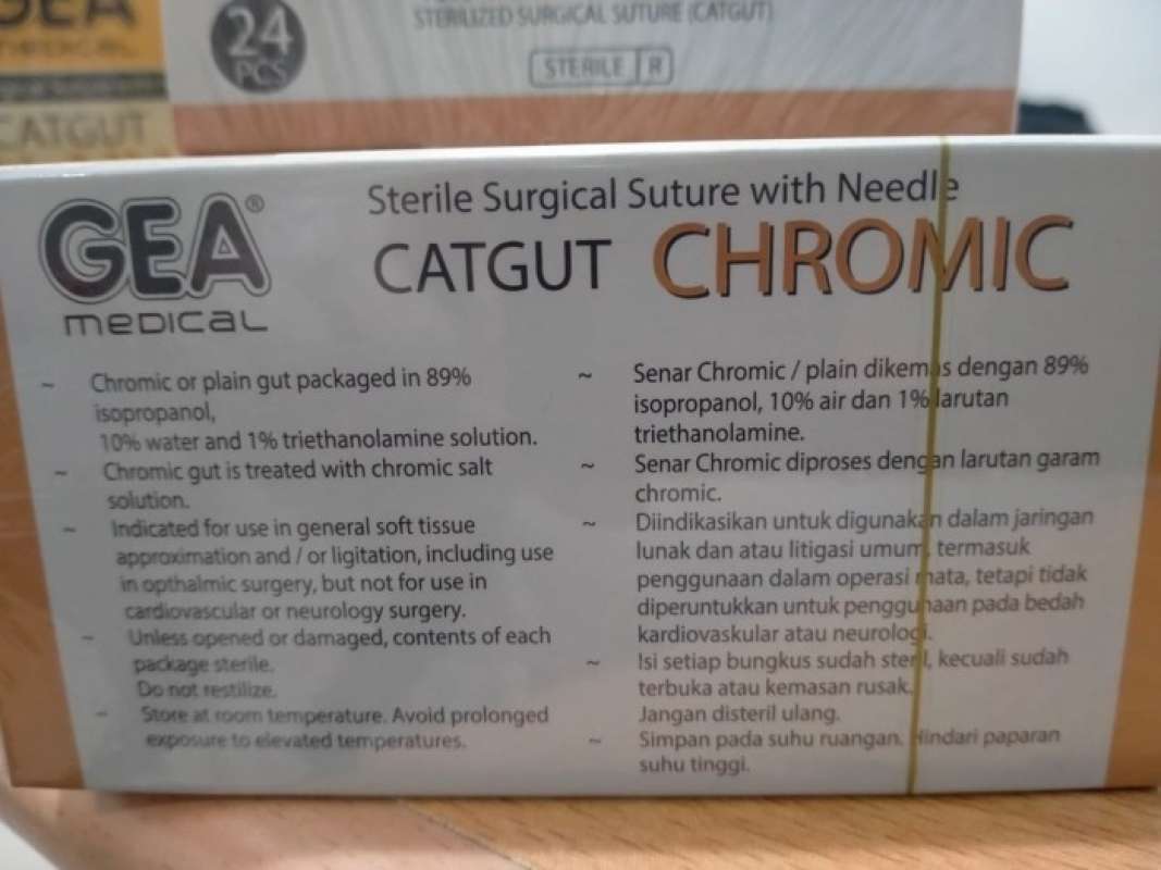 Promo Gea Medical Catgut Chromic Benang 1 Box Isi 24pcs Diskon 23% Di ...