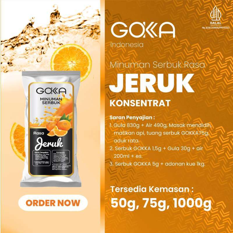 Jual Powder Drink / Bubuk Minuman Gokka Rasa Jeruk Kemasan 50gr Di ...