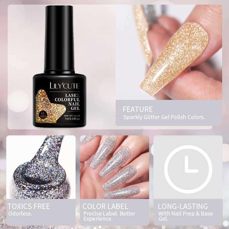 Jual Lilycute Kutek Cat Kuku Gel Glitter Nail Polish Shining 7ml Lc7 ...