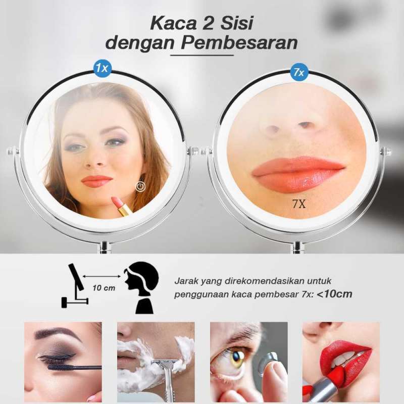 Jual Orz Cermin Make Up Lampu Led Double Side 7x Magnification ...