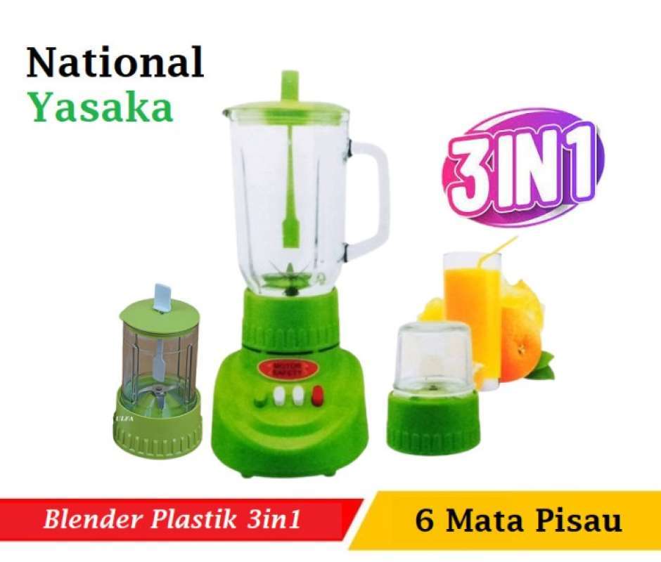 Promo Blender National Yasaka 3 In1 Blender Plastik 6 Mata Pisau ...