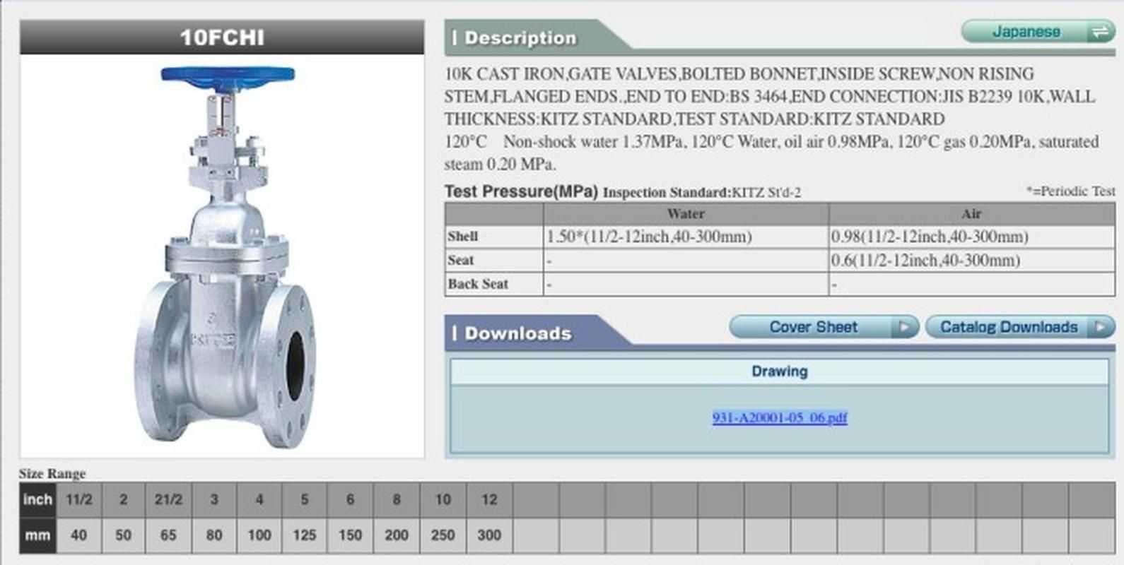 Promo Stop Kran Gate Valve 12 Inch Kitz Non Rising Steam Cast Iron Jis ...