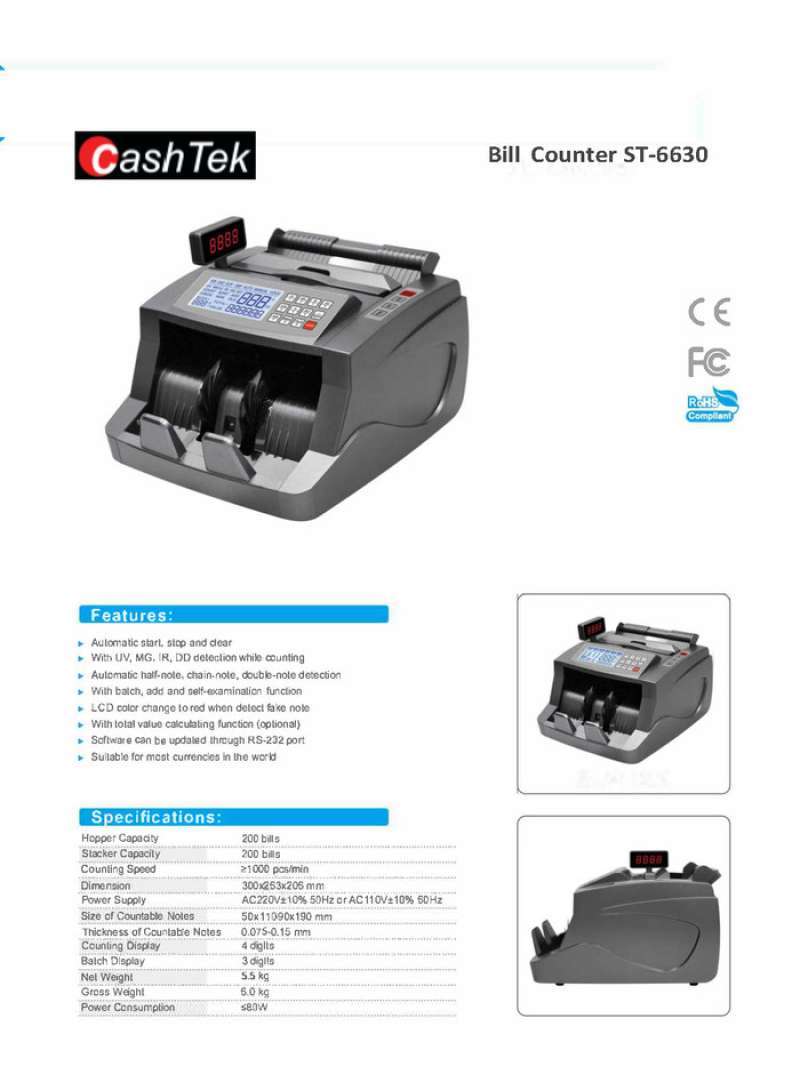 Promo Mesin Hitung & Deteksi Uang Kertas Rupiah Cashtek St-6230 Diskon ...