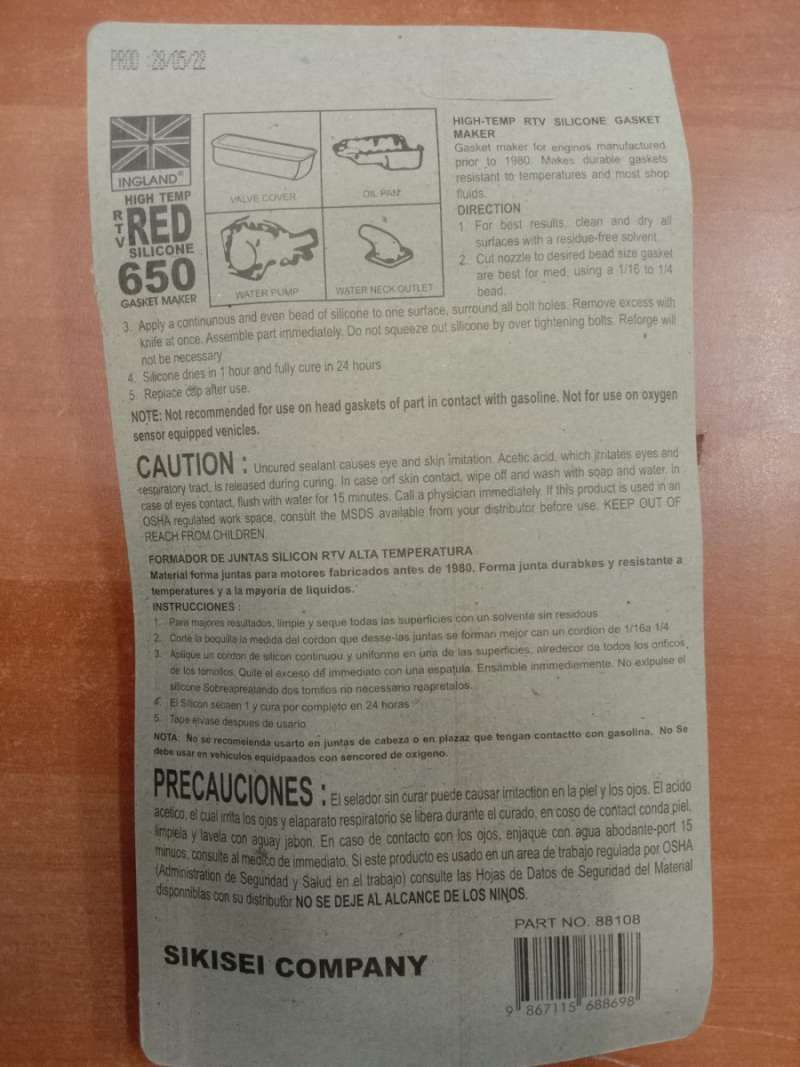 Jual Lem Gasket Ingland Red 650 Hi Temp Rtv Silicone Gasket Marker ...