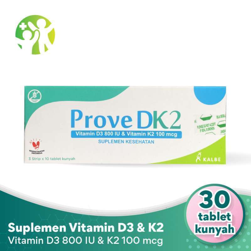 Jual Whs - Kalbe Prove Dk2 [30 Tablet Kunyah] - Vitamin D3 800 Iu & K2 100 Mcg Di Seller Kalbe ...