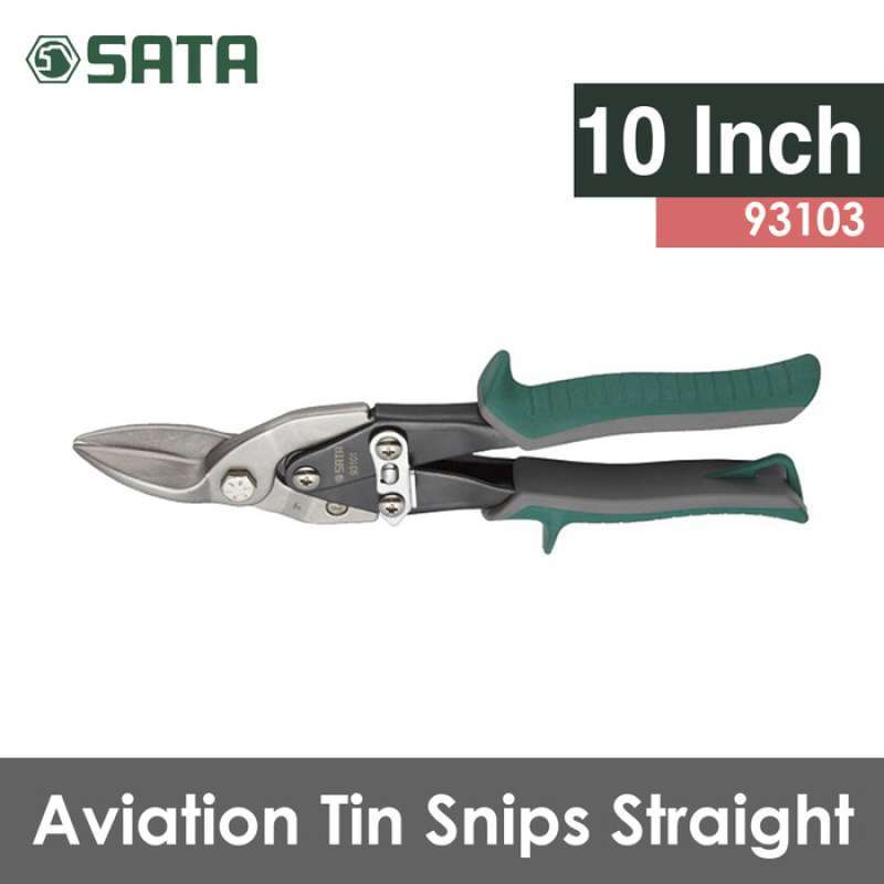 Promo Ting Besi 10 Inch Lurus - Aviation Tin Snips 93103 Sata Tools ...