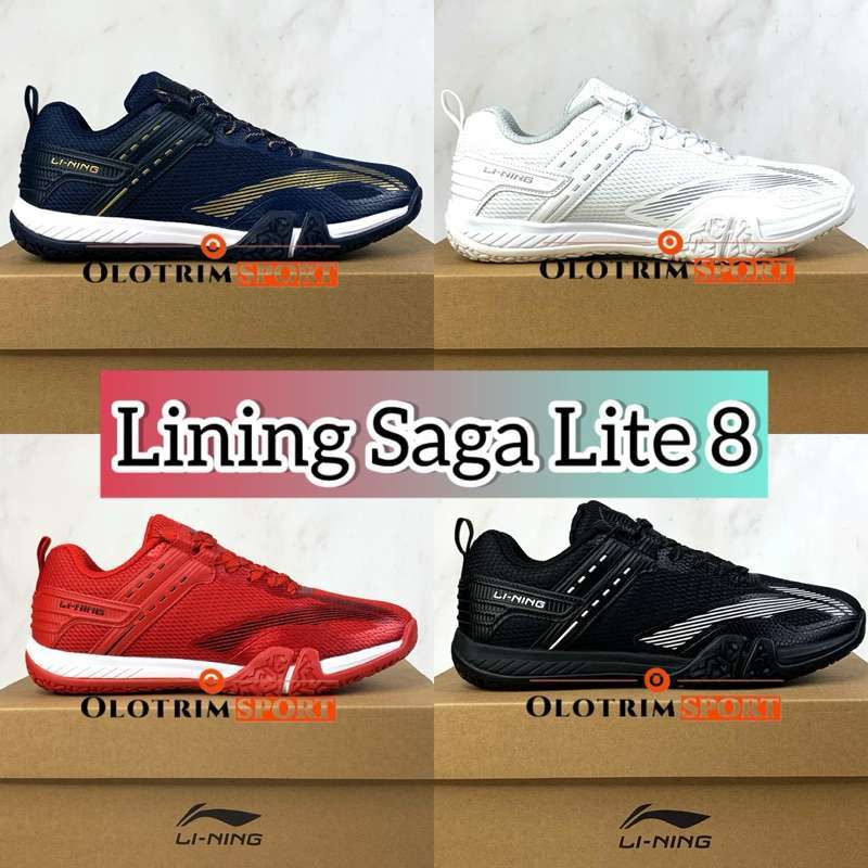 Jual Sepatu Badminton Lining Saga Lite 8 Viii Original - Black White 41 ...