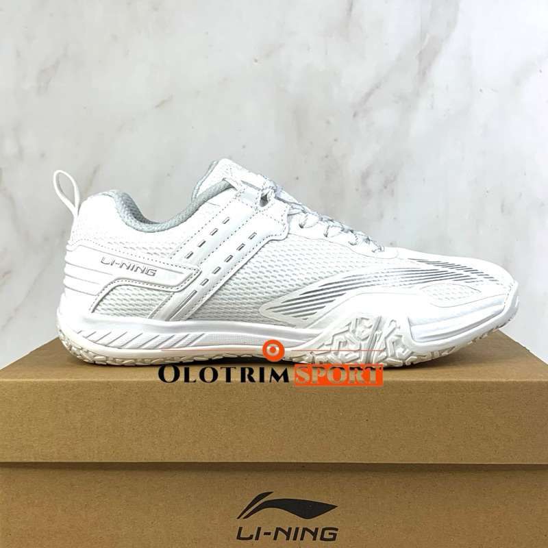 Jual Sepatu Badminton Lining Saga Lite 8 Viii Original - White Silver ...