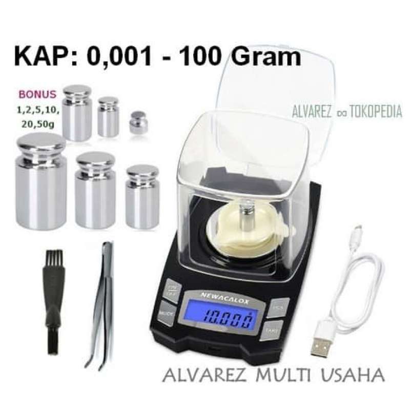 Promo Timbangan Analitik Digital 0,001 - 100 Gram Usb Charge Komplit ...