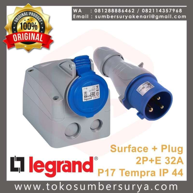 Promo Surface 555254 + Plug 555234 2p+e 32a Legrand 1 Set P17 Tempra Ip ...