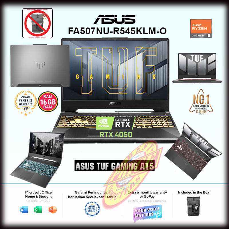Jual Asus Tuf Gaming A15 Fa507nu R545klm O Ryzen 5 7535hs 16gb 512gb ...