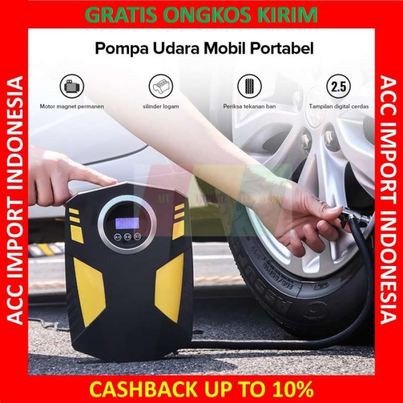 Promo Pompa Mobil Ban Portable Electric Car Display Lcd Serbaguna Dc ...