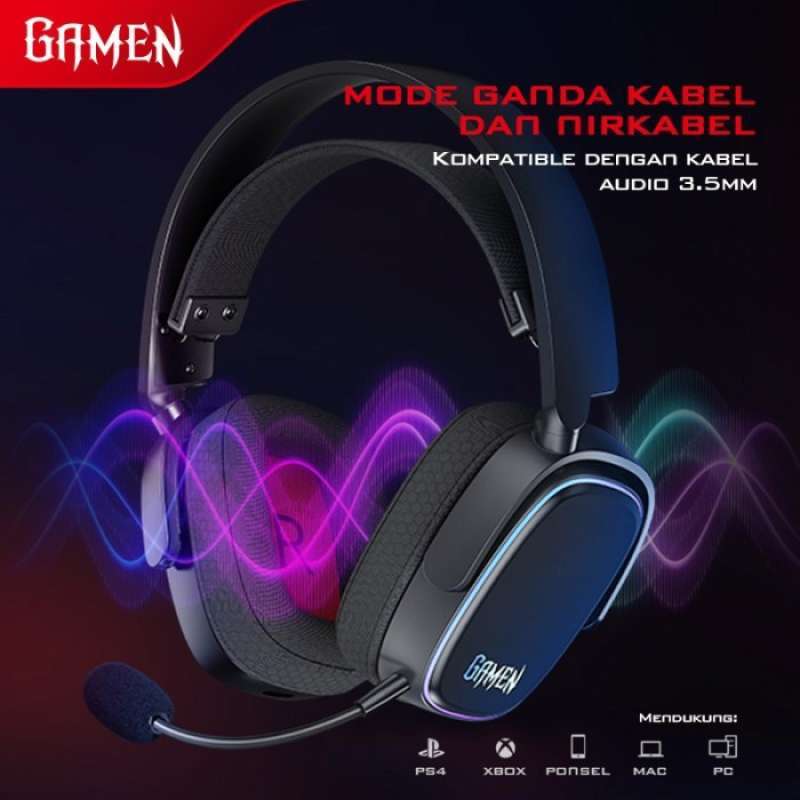 Promo Gamen Shadow Rgb Wireless Bluetooth Gaming Headset Diskon 23% Di ...