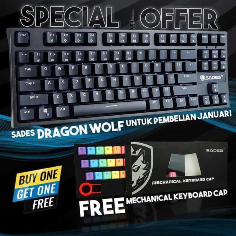 Promo Keyboard Gaming Mechanical Dragon Wolf Cherry Mx Switch Tkl Rgb Diskon 23% Di Seller Utepe ...