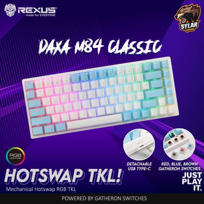 Promo Daxa M84 Classic Hotswap Mechanical Gaming Keyboard Diskon 23% Di ...