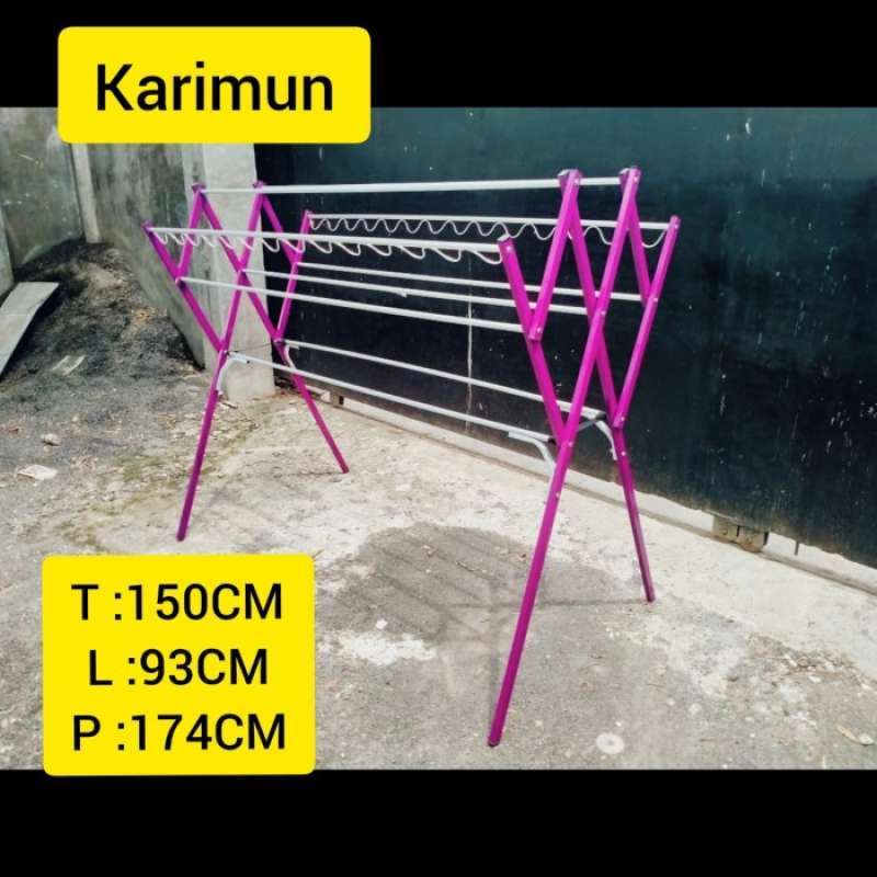 Promo Jemuran Baju Aluminium 9 Palang Plus 2 Hanger Ukuran 175 Cm ...
