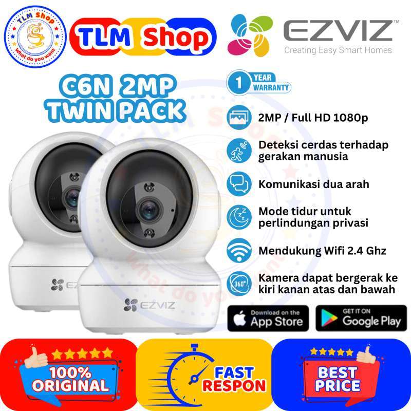 Jual Ezviz C6n 2mp Twinpack Smart Home Wifi Ip Camera Cctv Indoor 1080p ...