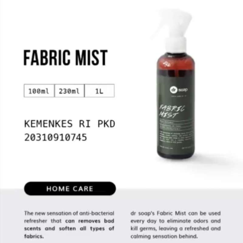 Promo Dr Soap Fabric Mist 230ml Dr.soap Bed Spray Kain Kasur 230 Ml New Diskon 33% Di Seller ...