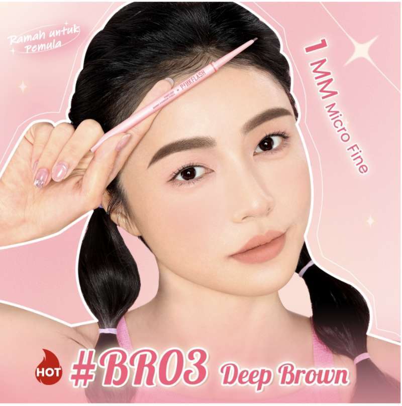 Promo Pinkflash 1mm Micro Fine Eyebrow Pencil - Ujung Datar Smooth ...