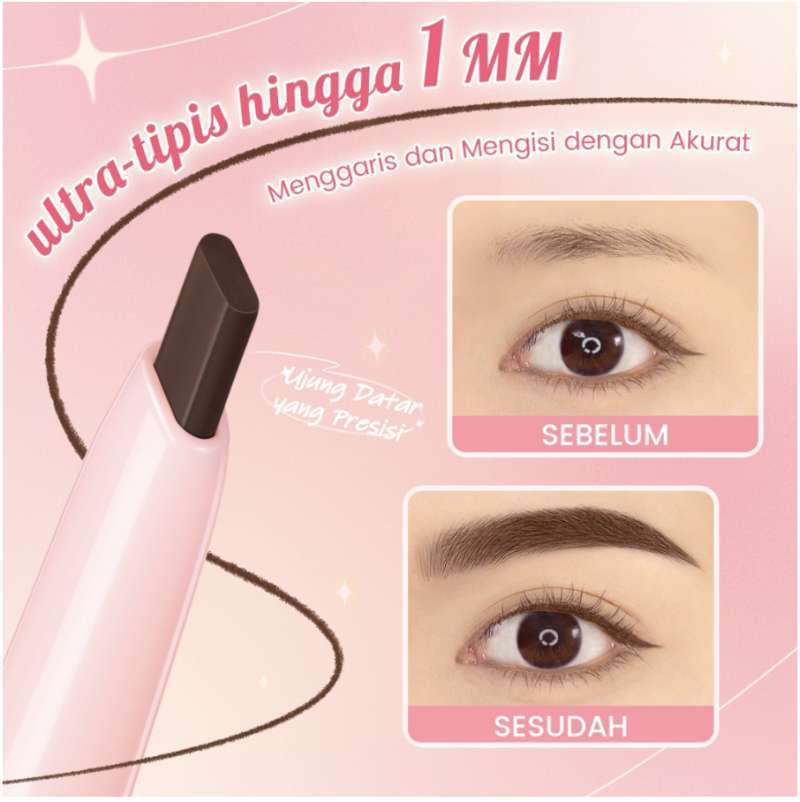 Promo Pinkflash 1mm Micro Fine Eyebrow Pencil - Ujung Datar Smooth ...