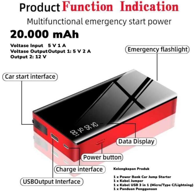 Promo Jumper Jamper Aki Accu Mobil Diesel Bensin 20000mah Power Bank ...