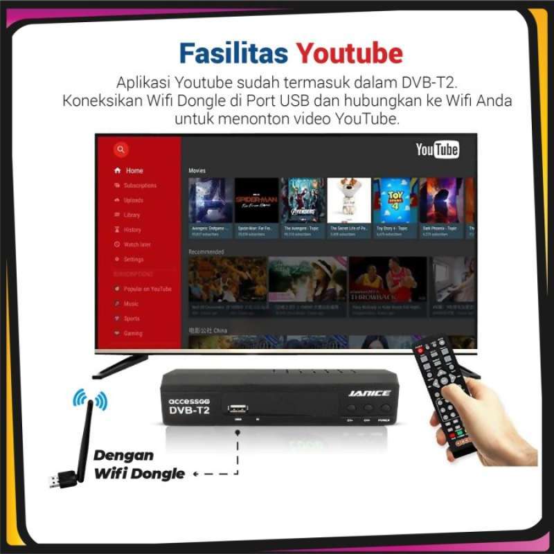 Jual Set Top Box Stb Dvb-t2 Wifi Accessgo Body Full Metal Bisa Tv Tabung - Stb+dongle+hdmi Di ...