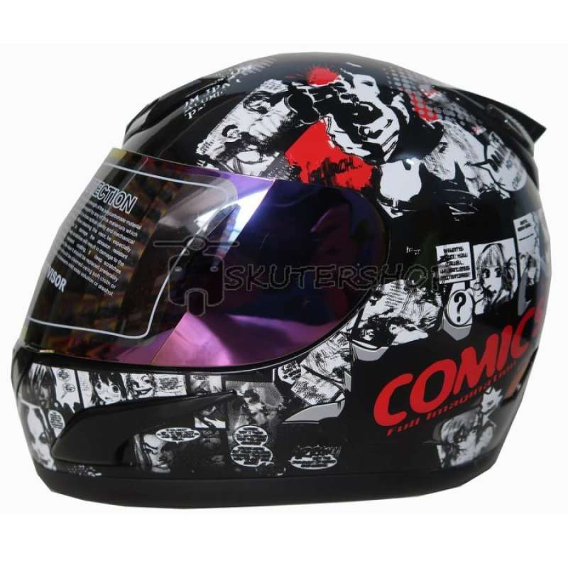 Promo Helm Jpn Fullface Motogp Motif Comic Sni Model Tanduk - Putih ...