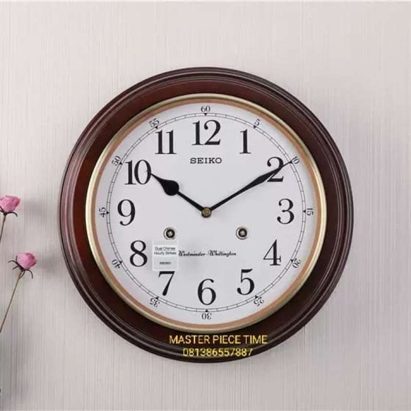 Promo Jam Dinding Seiko Kayu Japan Westminster Qxh202z Qxh202 Brown ...