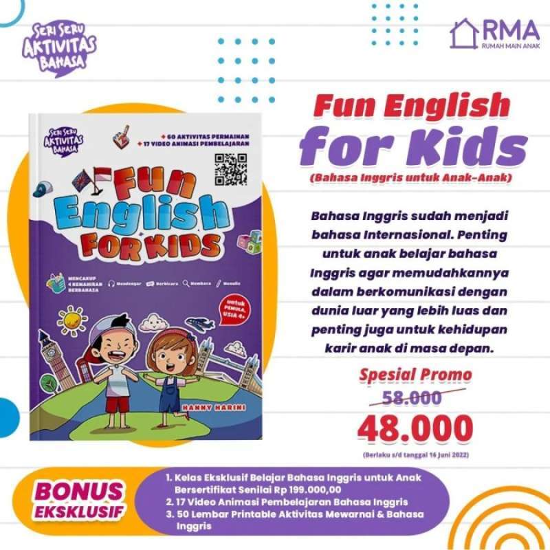 Promo Seri Seru Aktivitas Bahasa Fun English For Kids Rma Dan Bahasa ...