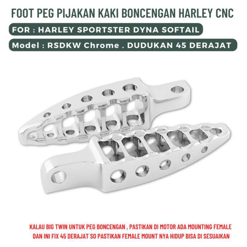 Promo Harley Pegs Cnc, Foot Step Custom Polished Saw Diskon 23% Di ...
