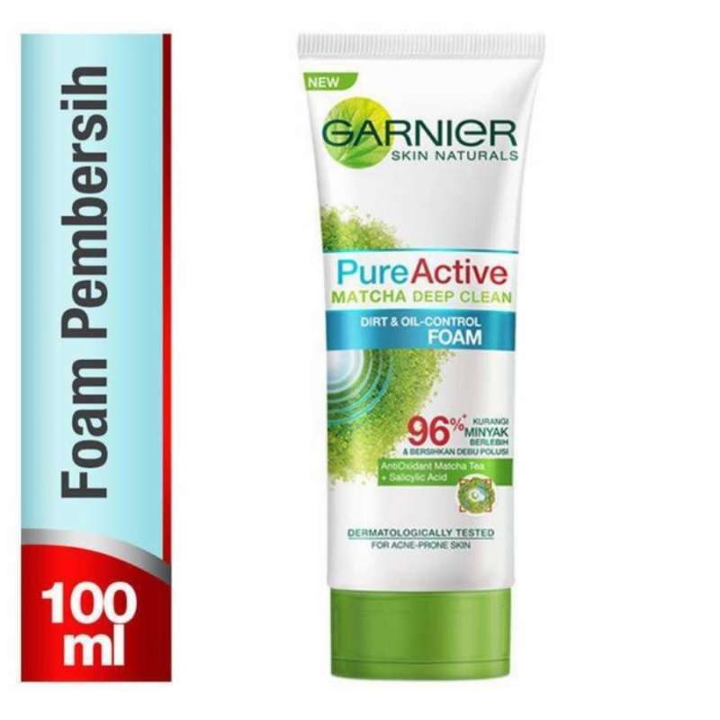 Jual Garnier Pure Active Matcha Deep Clean Cleanser Foam 100 Ml Sabun ...