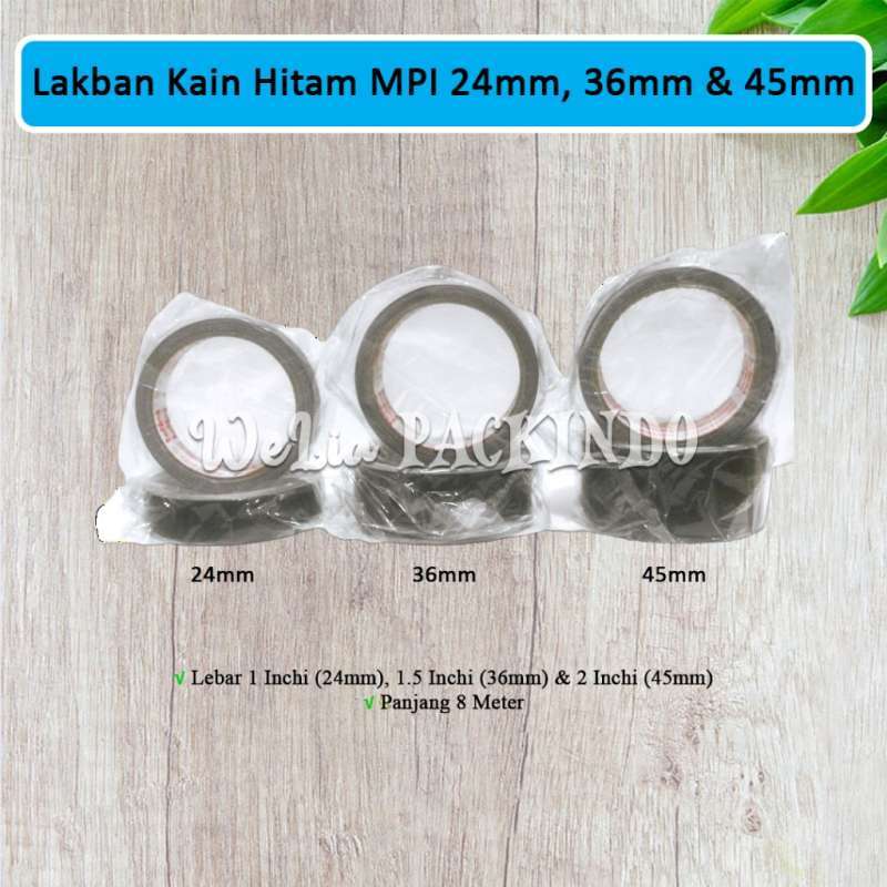 Jual Lakban Kain Hitam Mpi 1 Inchi 24mm, 1.5 Inchi 36mm, 2 Inchi 45mm X ...
