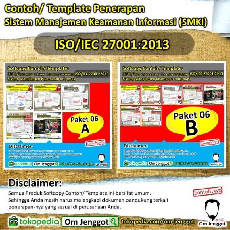 Promo Paket 06, Softcopy Contoh/ Template Iso/iec 27001:2013 ...
