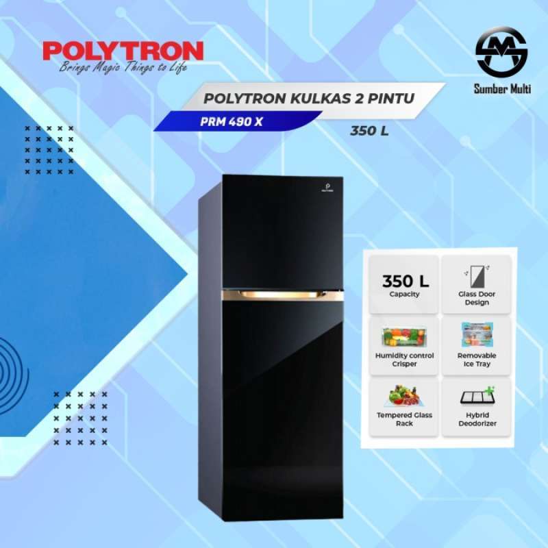 Promo Polytron Kulkas 2 Pintu Prm 490 X 350 Liter Hitam Diskon 23% Di ...