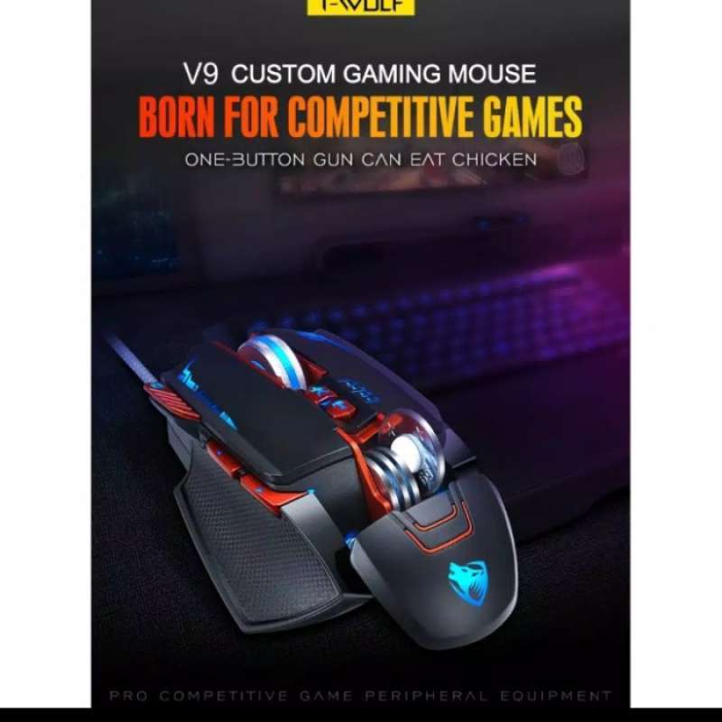Promo 100% Produk Ori Mouse Gaming T-wolf V9 Macro Programming 8 Tombol ...