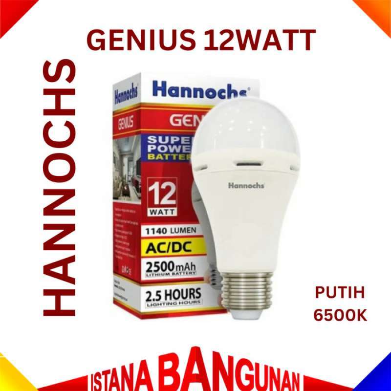 Promo Hannochs Lampu Emergency Led Ac/dc Genius 12 W Putih Bulb Bohlam ...