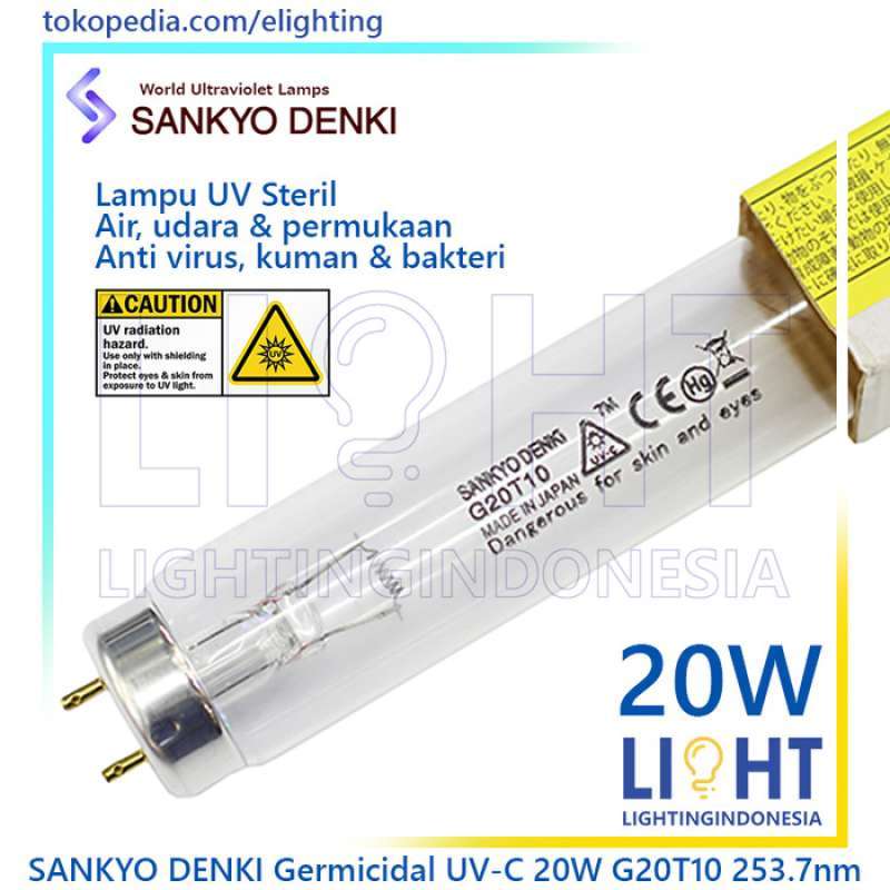 Promo Lampu Uv Steril Anti Virus 20w Sankyo Denki G20t10 Uv-c ...