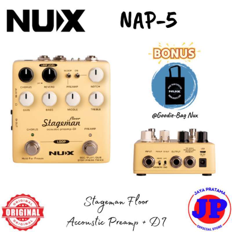 Promo Nux Nap5 Stageman Floor Acoustic Preamp & Di Pedal Nap-5 Diskon 23% Di Seller Melodiya ...