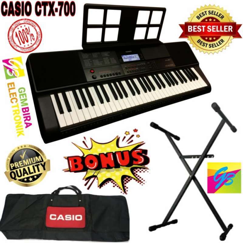 Promo Paket Keyboard Casio Ctx700 / Ctx-700 / Ctx700 Free Stand Dan Tas ...