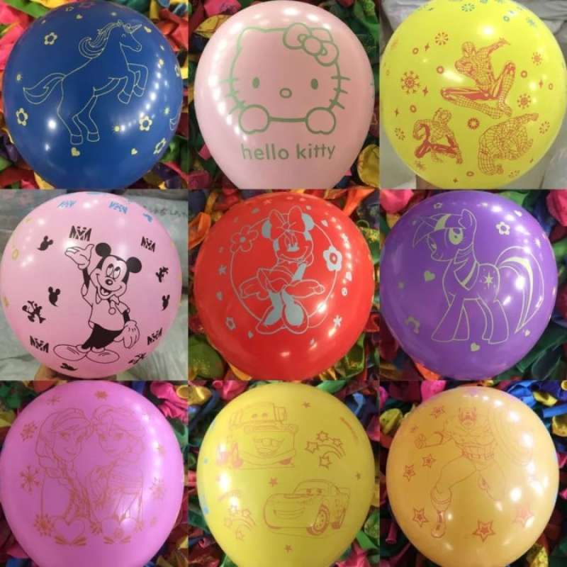 Promo Balon Latex Motif Karakter Isi 100 Pcs Diskon 23% Di Seller ...