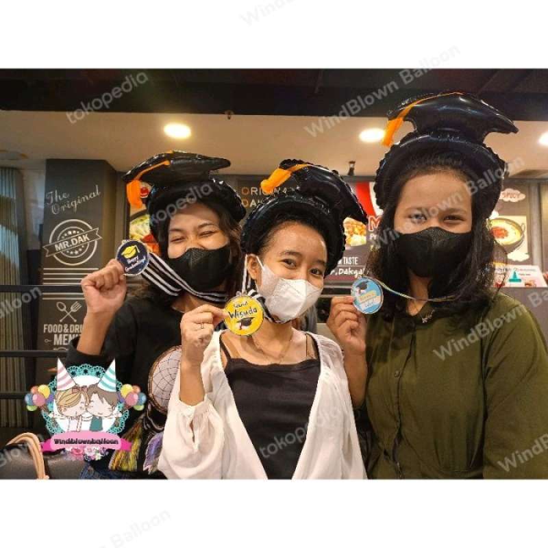 Promo Windblown Package Graduation Hat Foil With Medal/kelulusan Wisuda ...