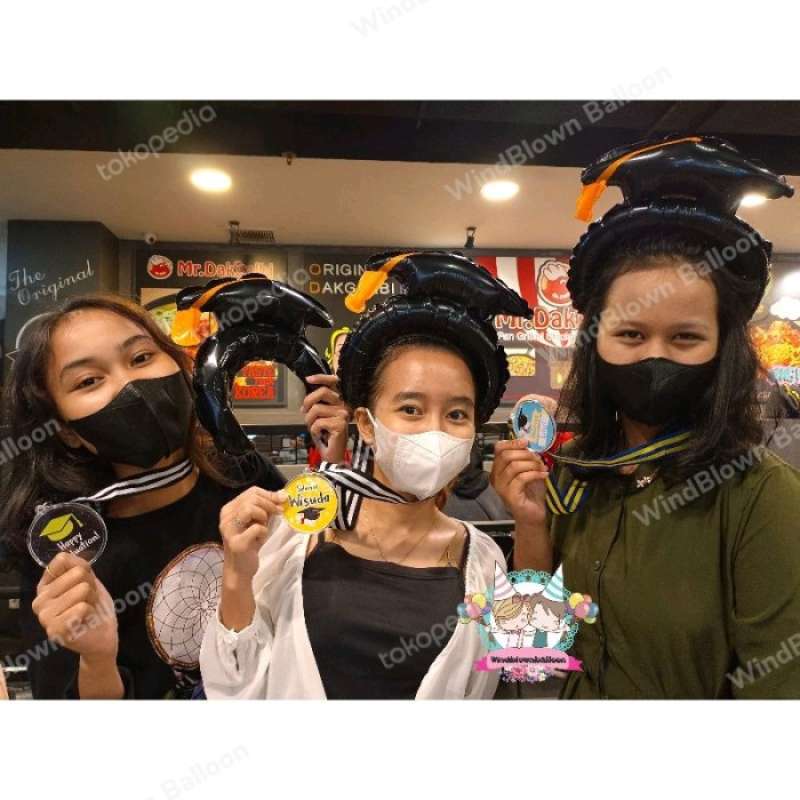 Promo Windblown Package Graduation Hat Foil With Medal/kelulusan Wisuda ...