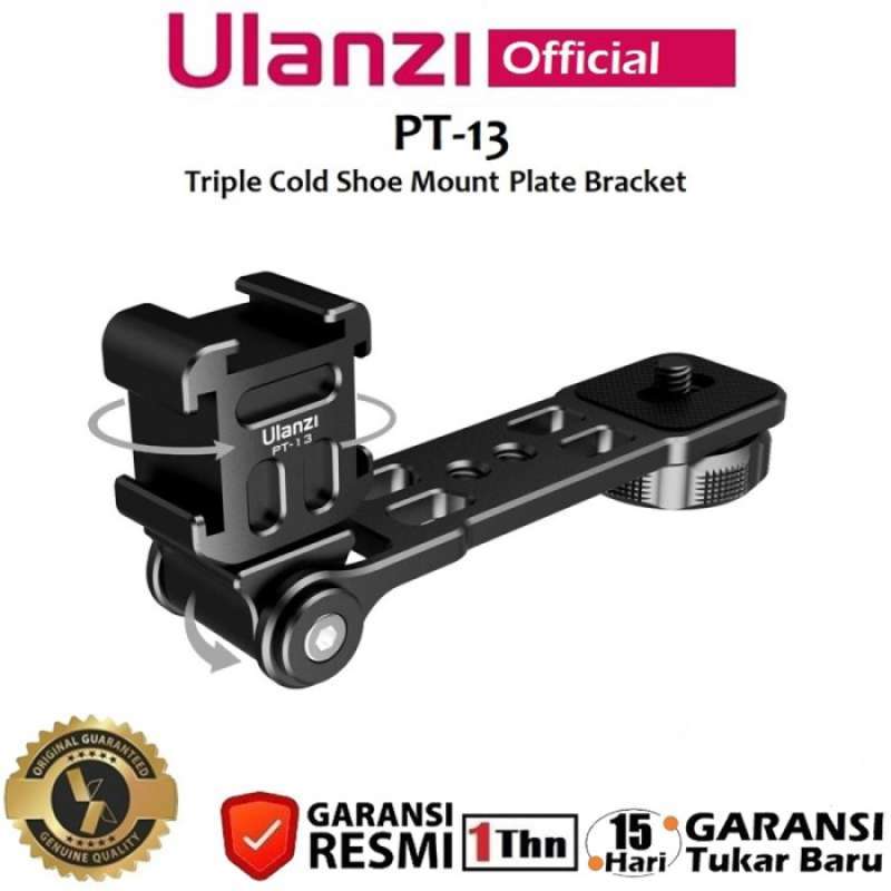 Jual Ulanzi Pt-13 Triple Cold Shoe Mount Plate Bracket For Mic / Led ...