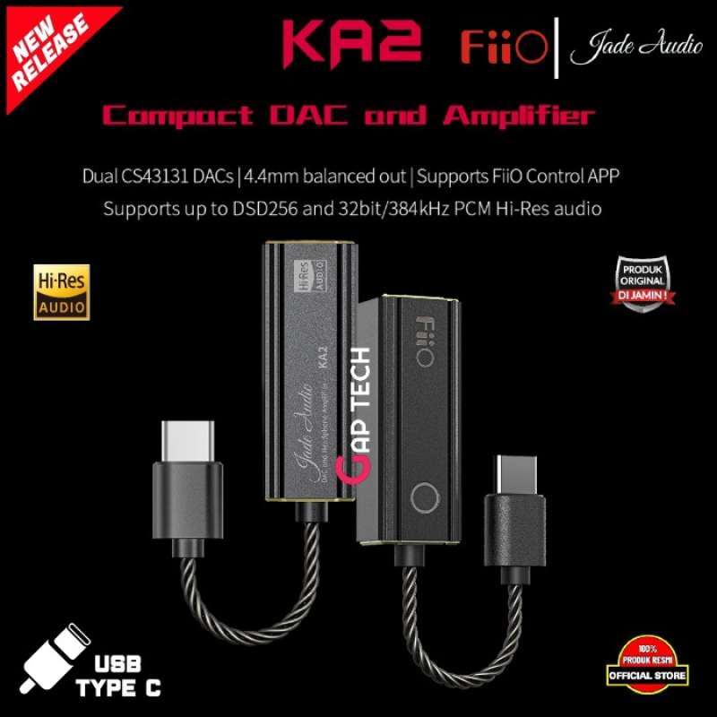 Jual Fiio Ka2 / Ka 2 Hi-res Dac Amplifier Type C / Lightning To 4.4mm ...
