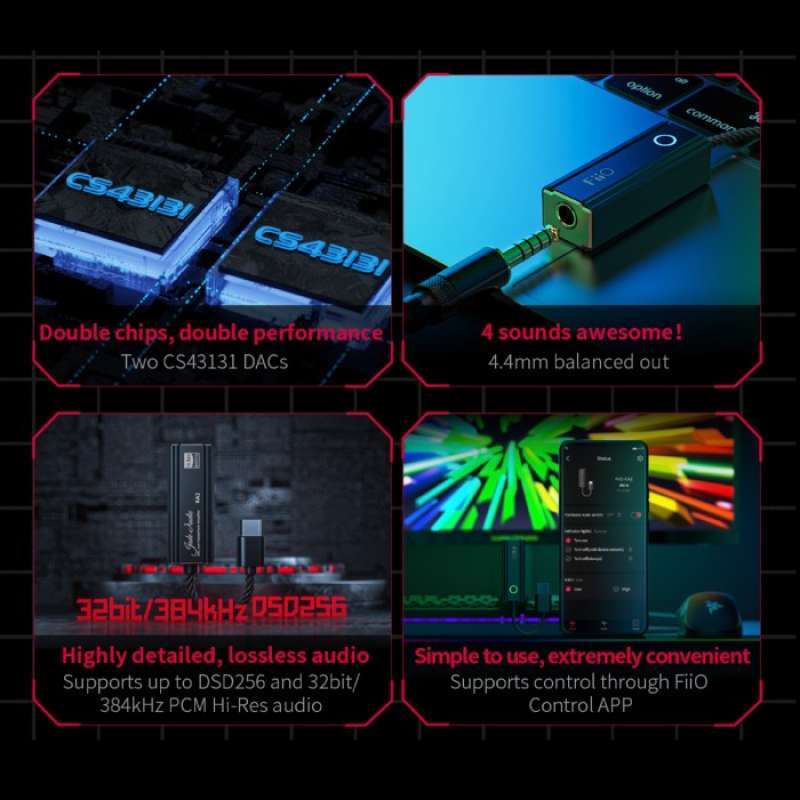 Jual Fiio Ka2 / Ka 2 Hi-res Dac Amplifier Type C / Lightning To 4.4mm ...