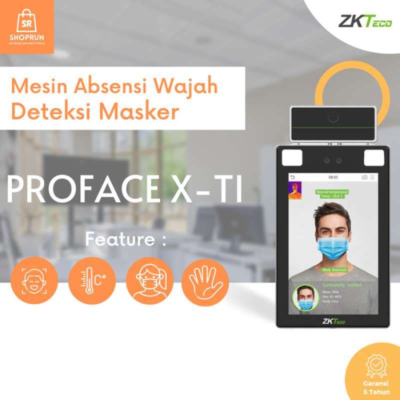 Promo Mesin Absensi Deteksi Wajah Deteksi Masker & Suhu Zkteco Face X ...