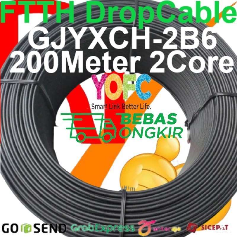 Promo Fo Dw 2c 200m Kabel Fiber Optic Drop Wire 2 Core 200 Meter Single ...