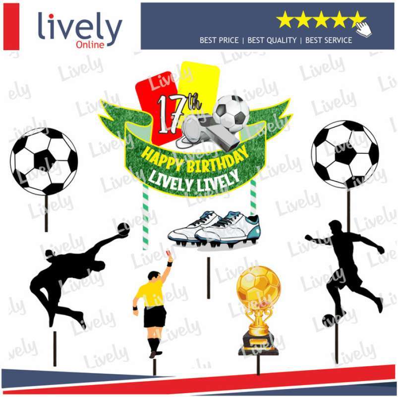 Promo Nama Cake Topper Karakter Sepak Bola 01 Hiasan Kue Ulang Tahun ...