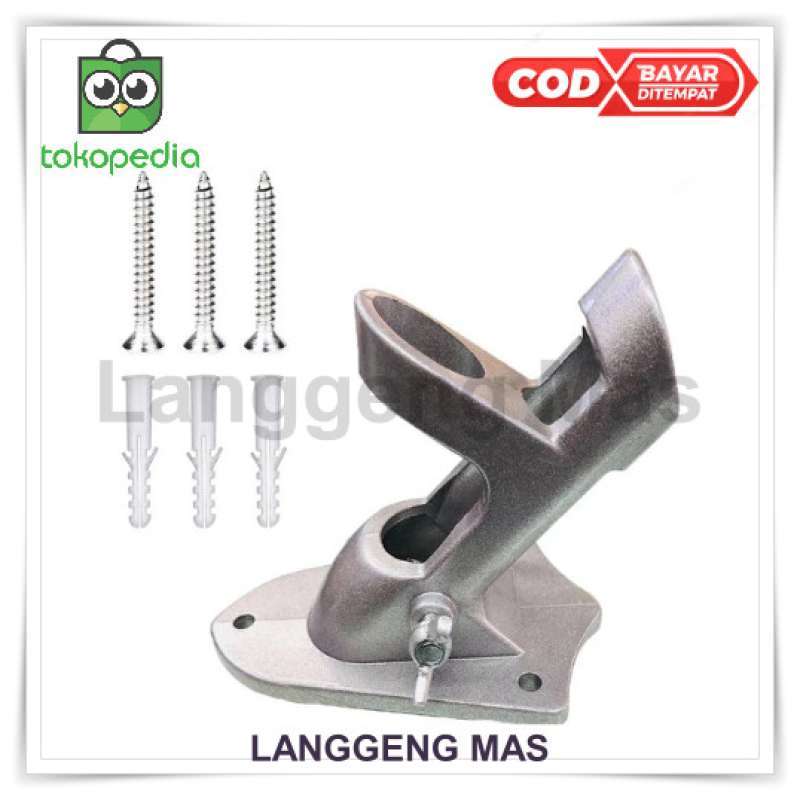 Promo Safety Braket Wall - Bracket Tiang Bendera Besi Di Dinding 1 Set ...