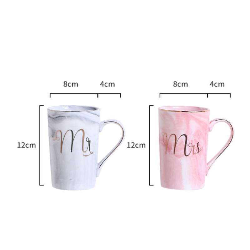 Promo Gelas Mug Pasangan Couple Marble Keramik Aesthetic Set Box Diskon ...
